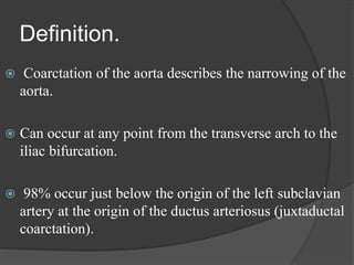 Coarctation of aorta. | PPTX