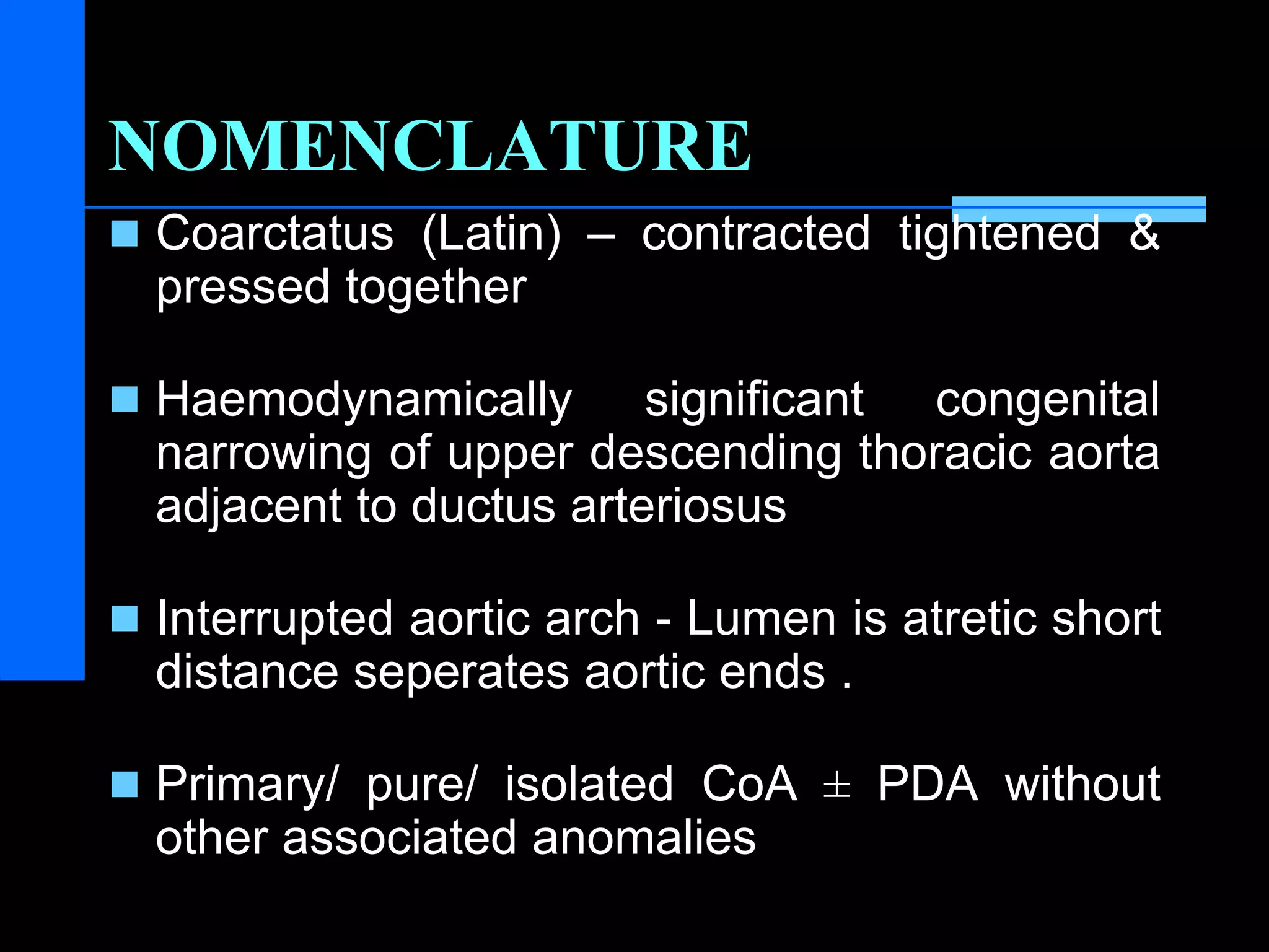 Coarctation of aorta | PPTX