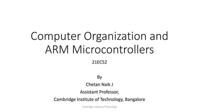Computer organization & ARM microcontrollers module 3 PPT | PPT