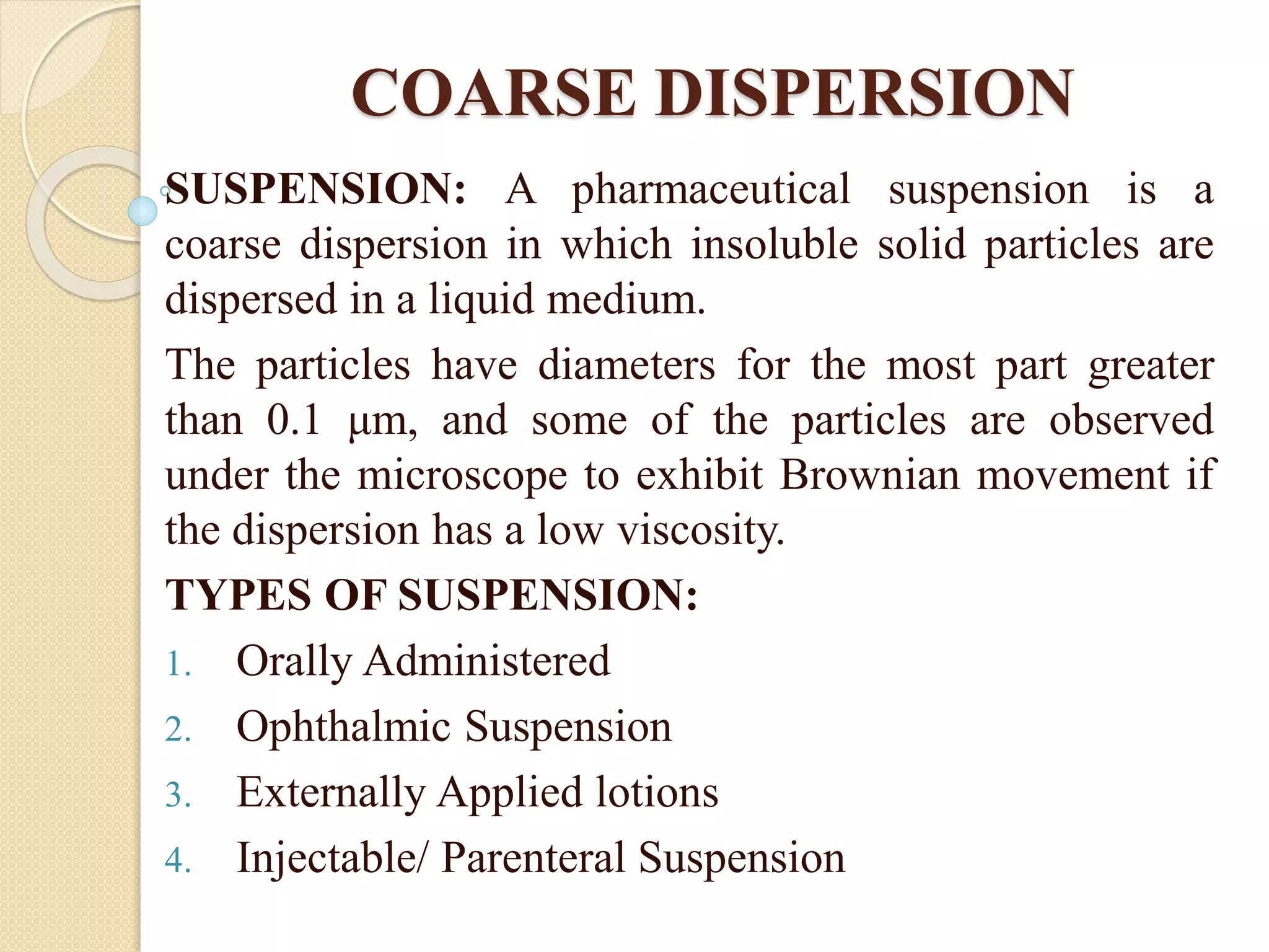 Coarse dispersion | PDF