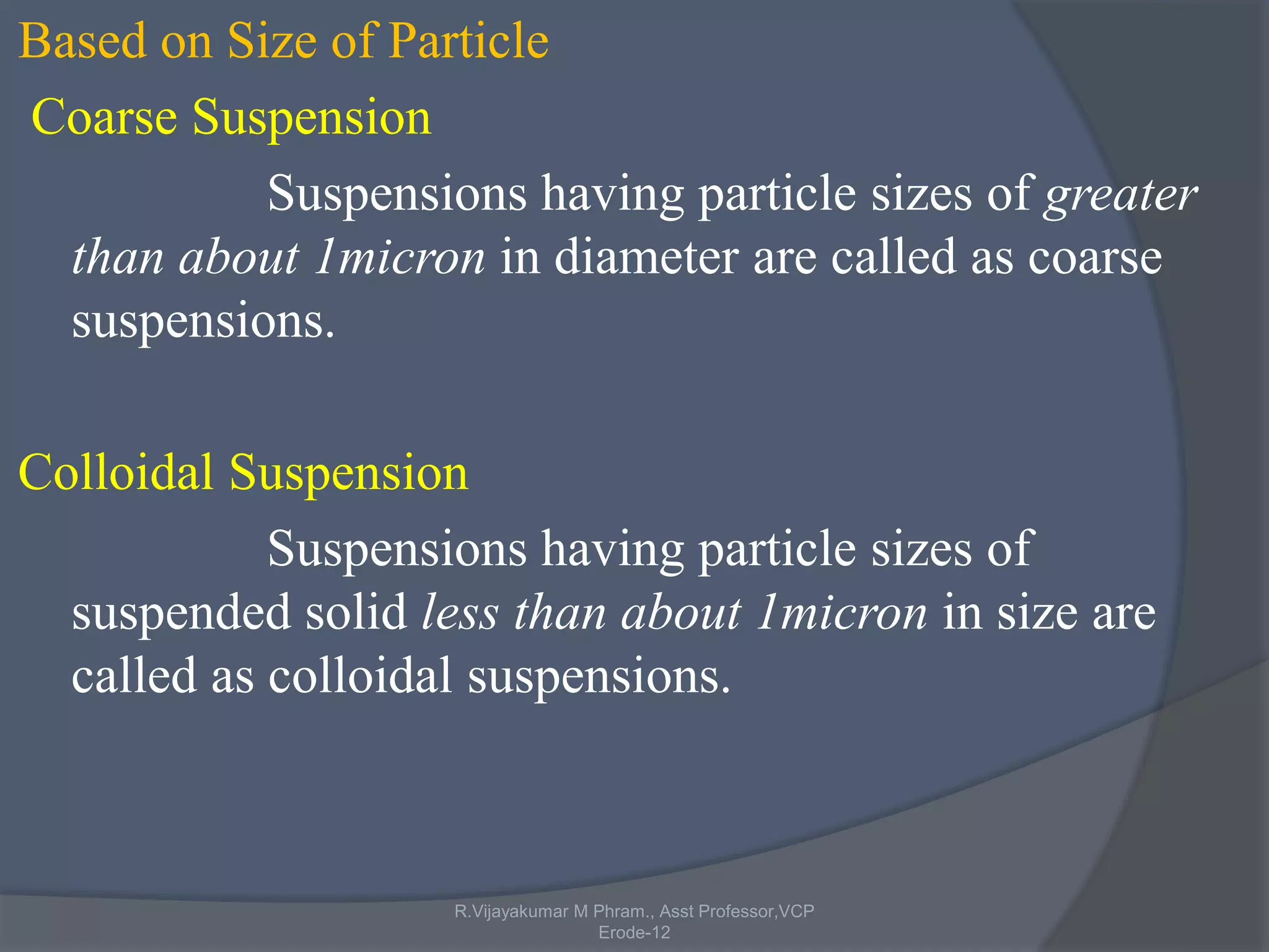 PHYSICAL PHARMACEUTICS II COARSE DISPERSION | PPTX