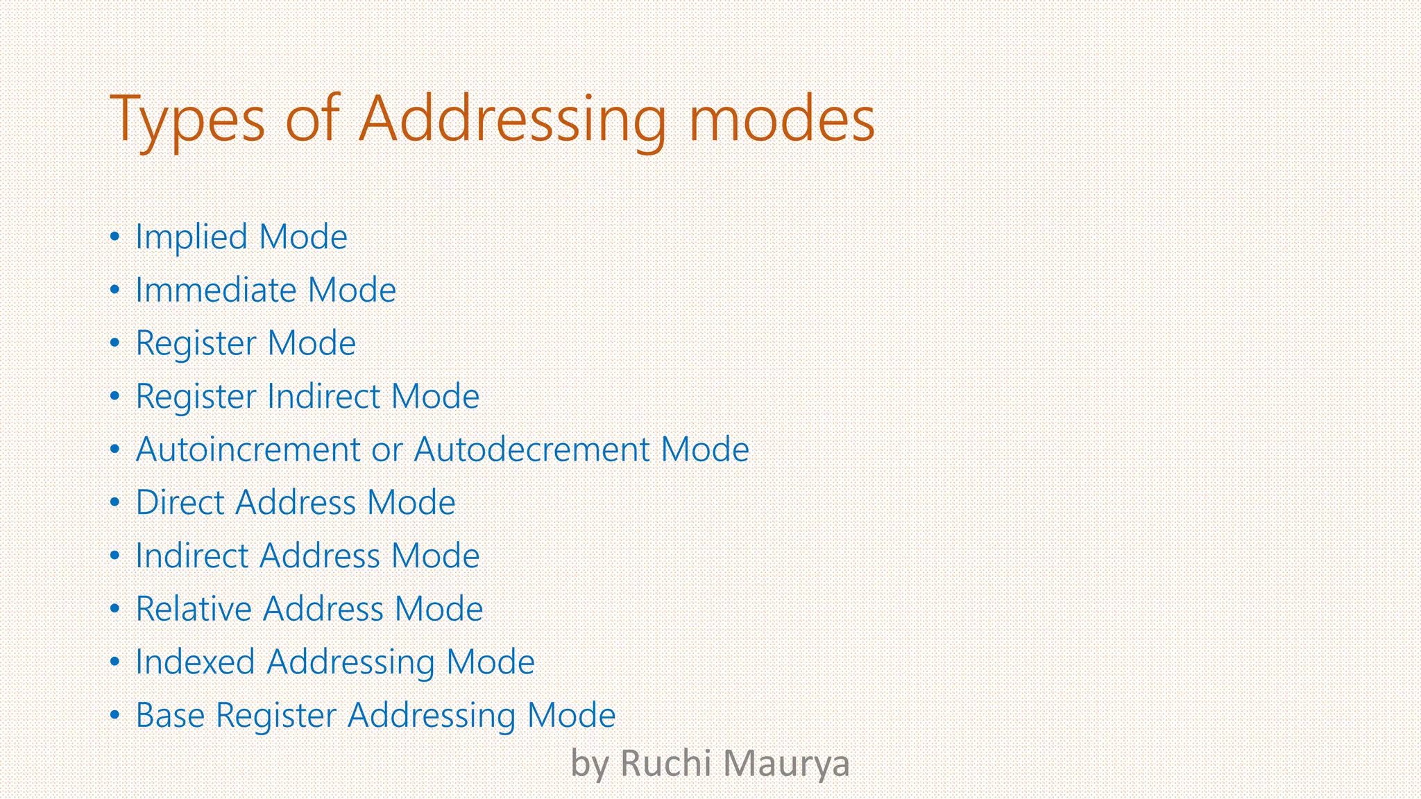 Types of Addressing modes- COA | PPTX
