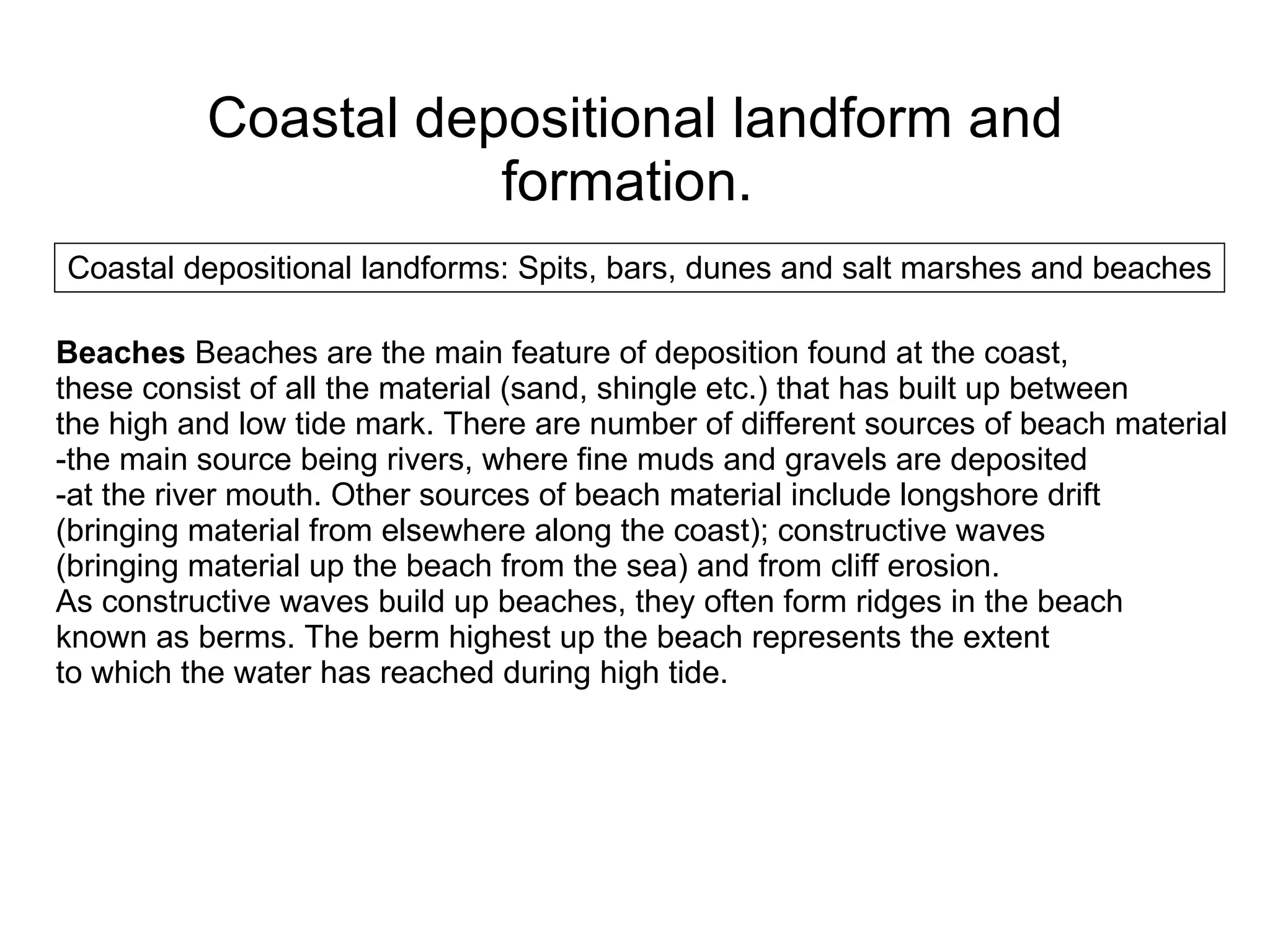 Coastal Processes And Landforms | PPT