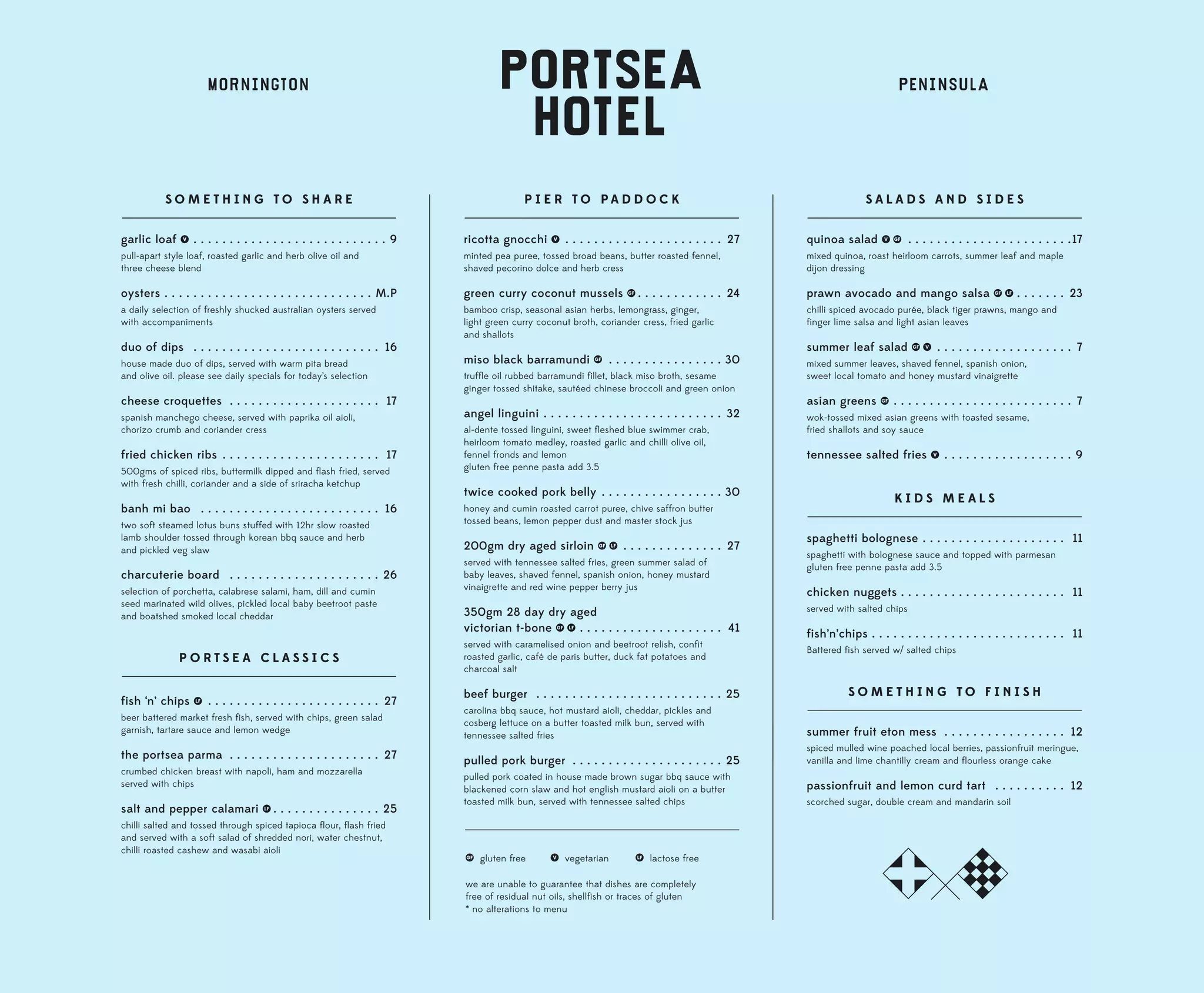 Coastal Dining Menu at Portsea Hotel | PDF