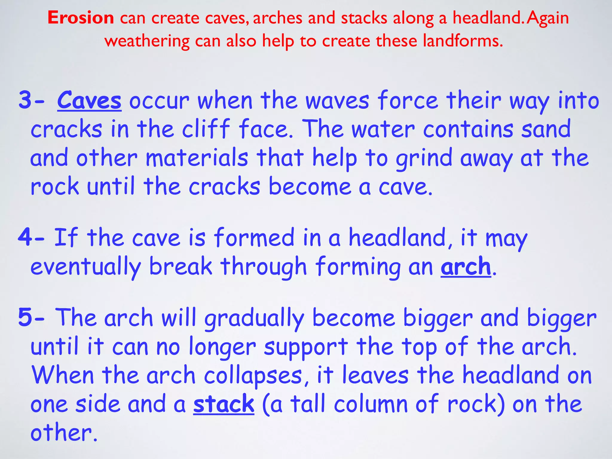 Coastal erosional processes and landforms lesson 4 | PPT