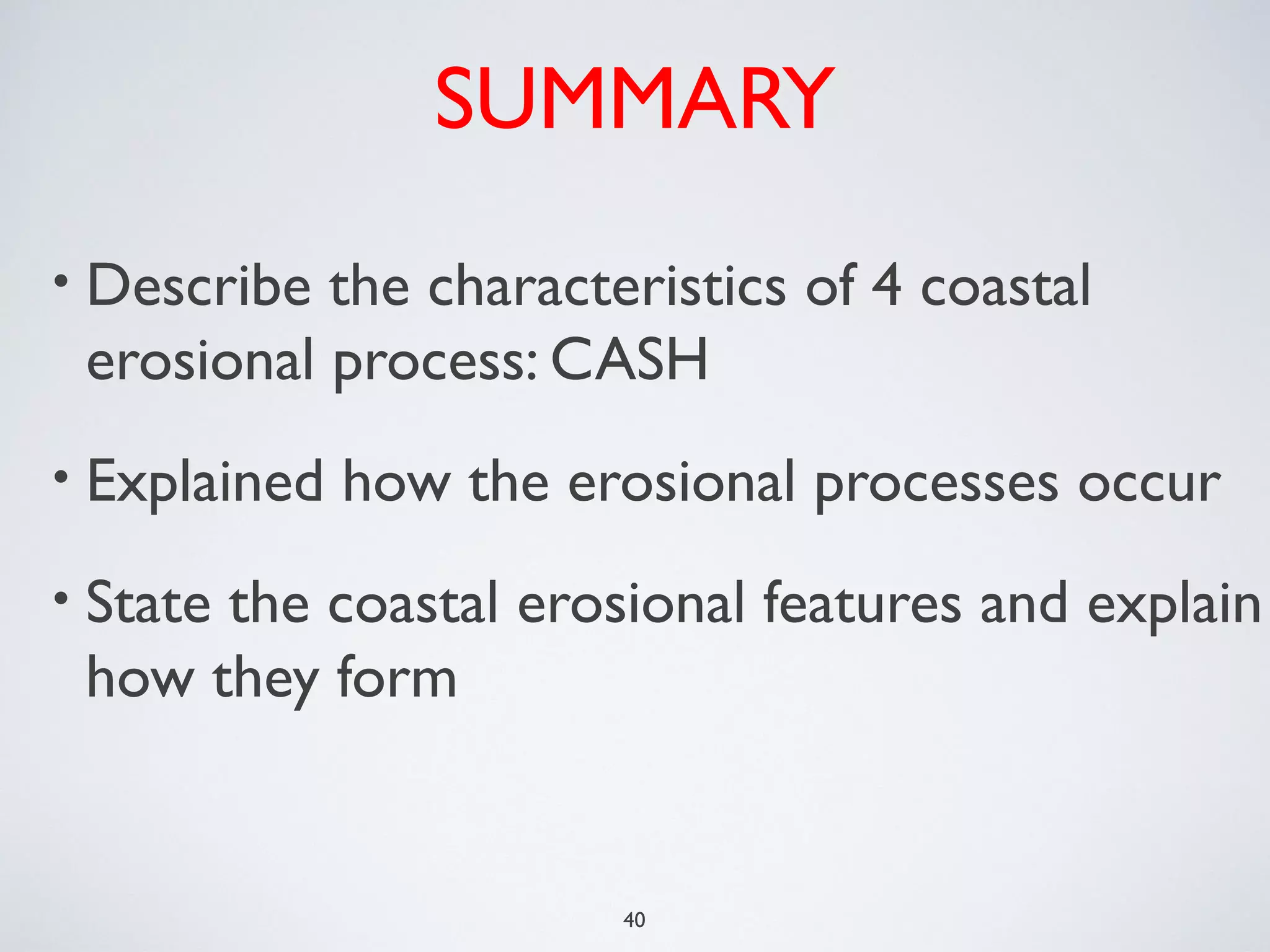 Coastal erosional processes and landforms lesson 4 | PPT