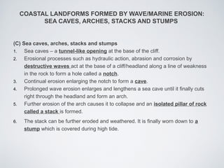 Coastal erosional processes and landforms lesson 4 | PPT