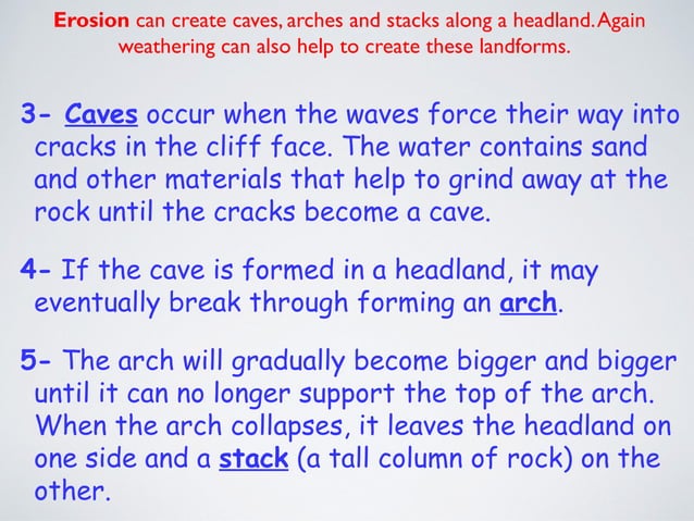 Coastal erosional processes and landforms lesson 4 | PPT | Surfing and ...