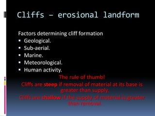 Coastal erosion cliffs etc | PPT