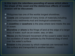 Coastal erosion(final presentation) | PPTX