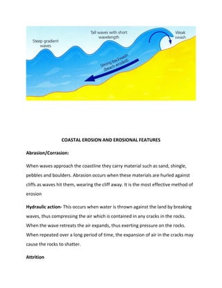 Coastal geography waves, features of erosion and deposition, longshore ...