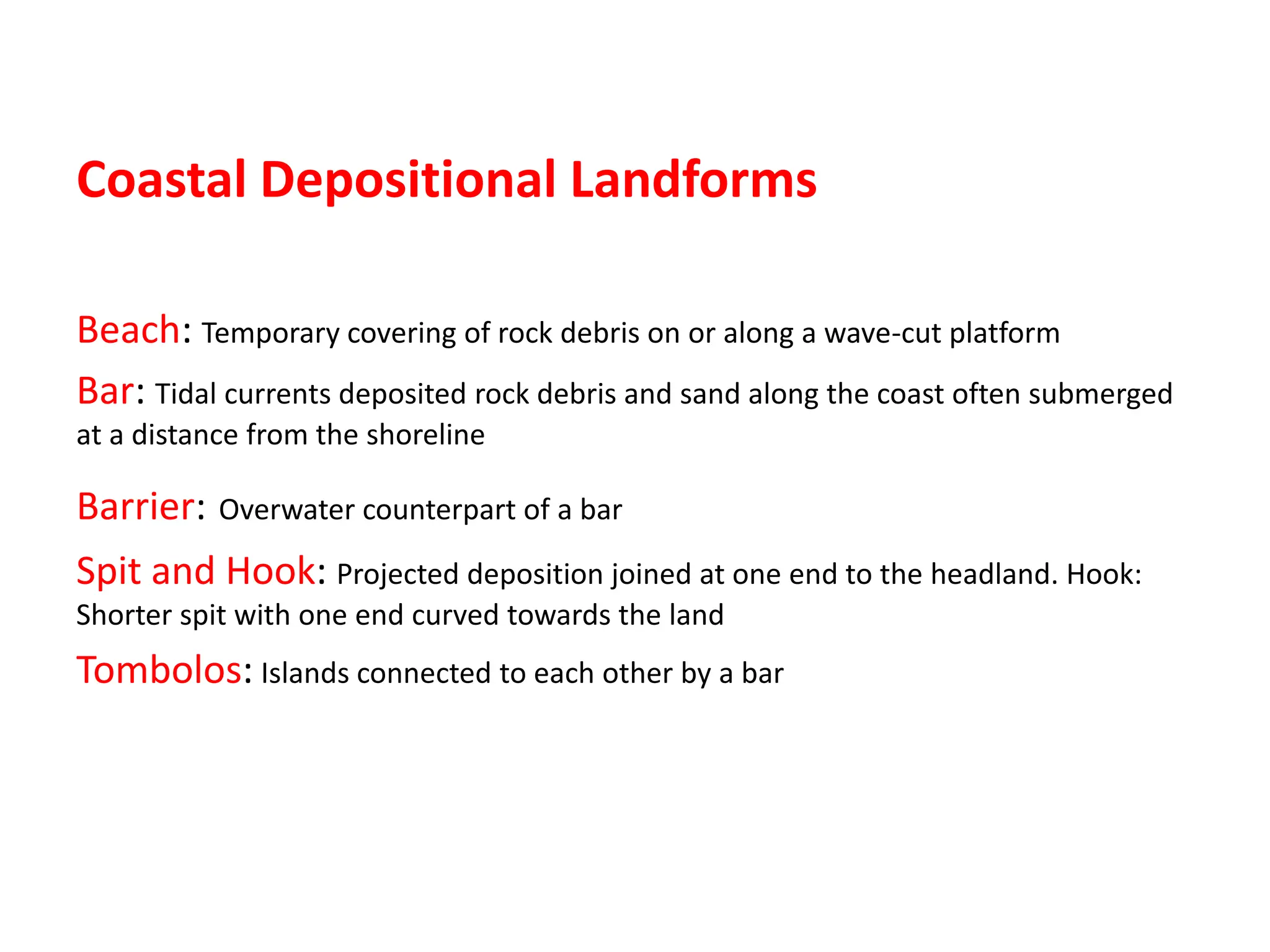Coastal Landforms geomorphology physical Geography | PPT
