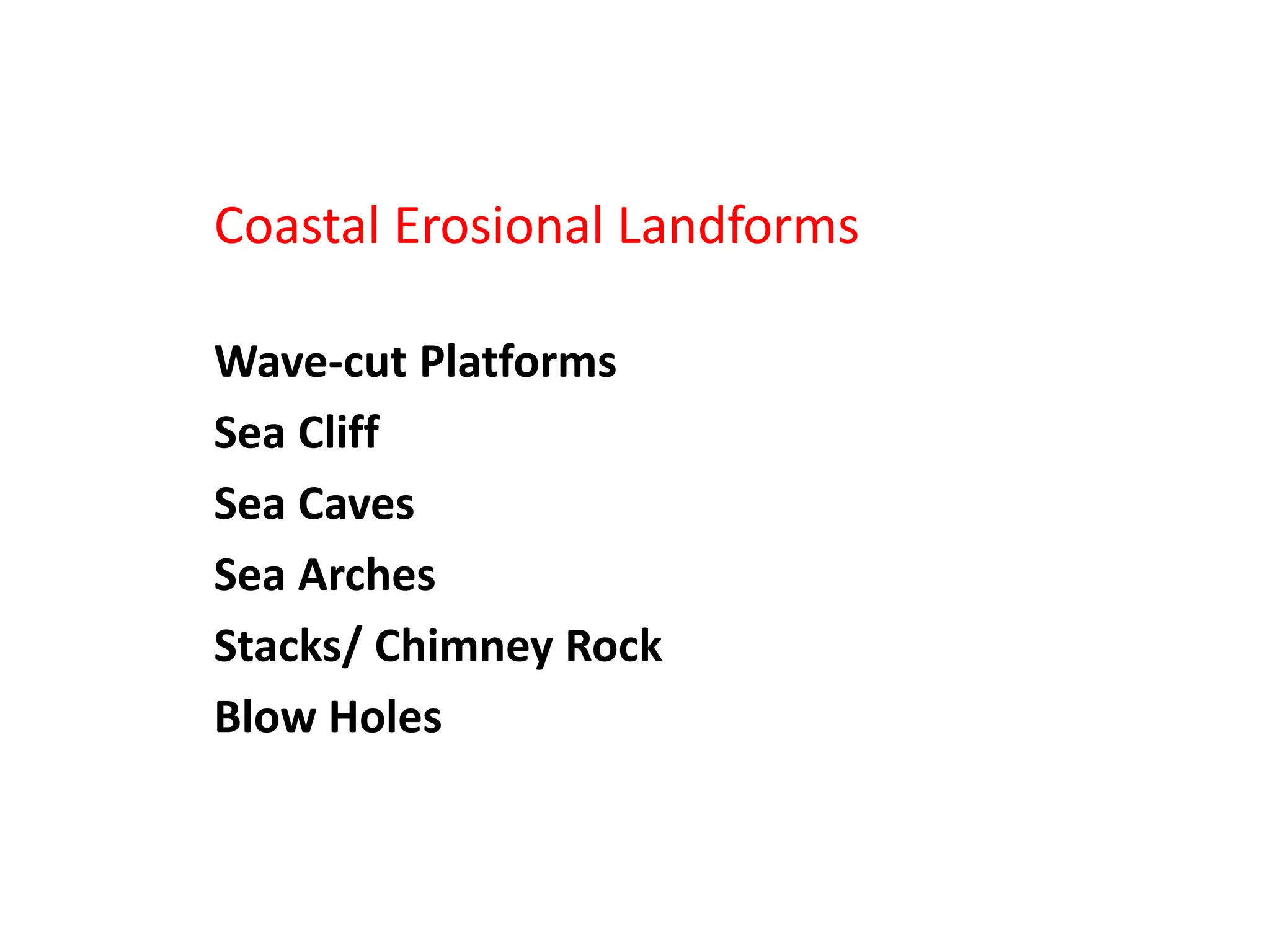 Coastal Landforms geomorphology physical Geography | PPTX