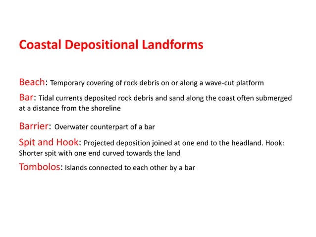 Coastal Landforms geomorphology physical Geography | PPT