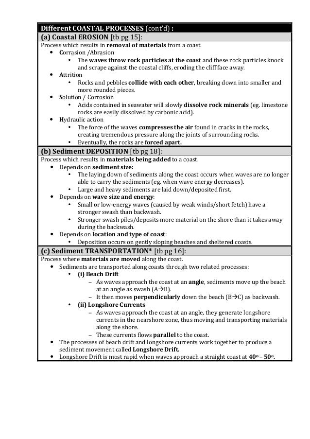 S3 GE Notes - Coasts