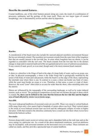 Coastal Oceanography Notes | PDF