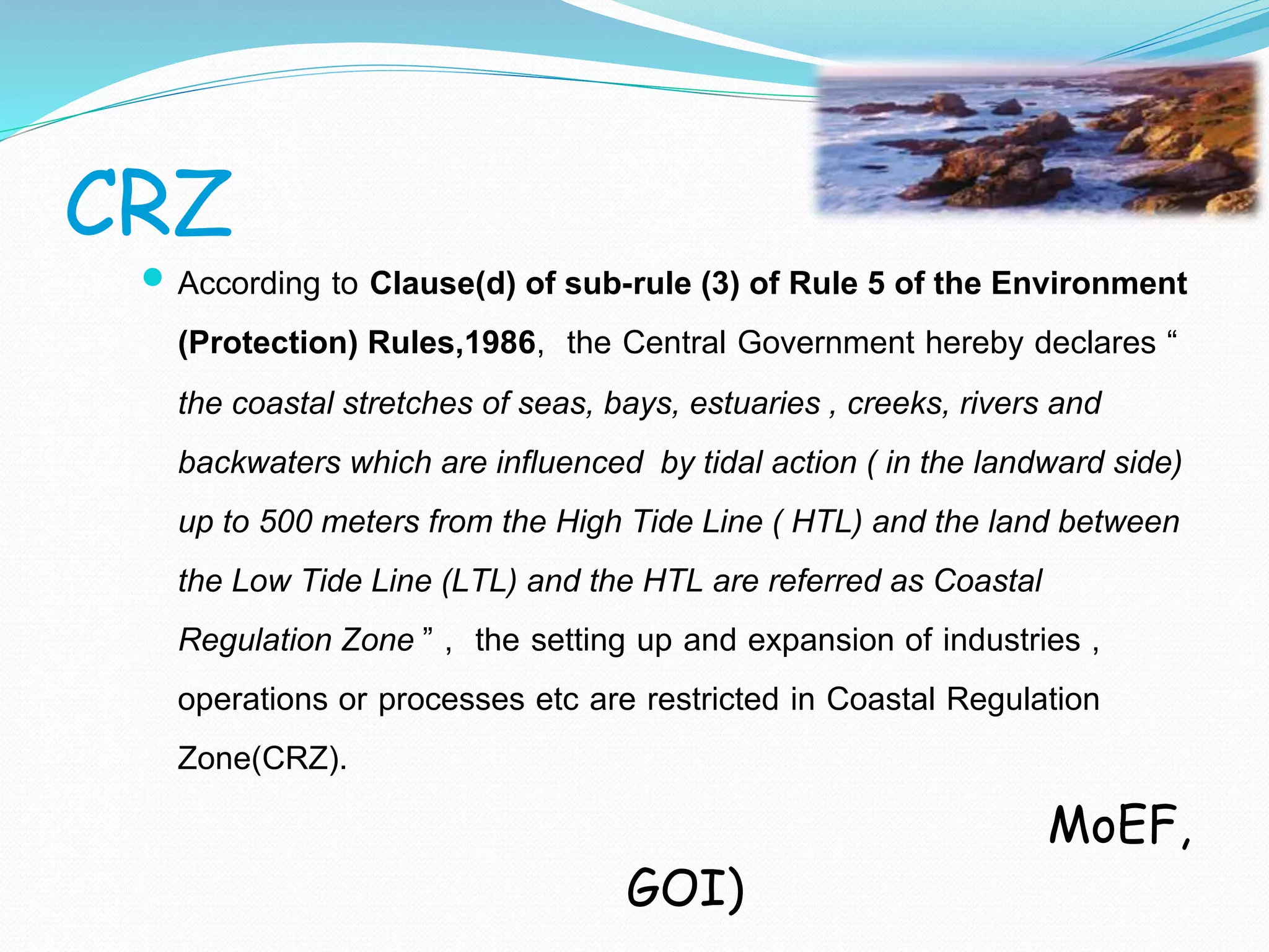 Coastal regulation zone | PPTX