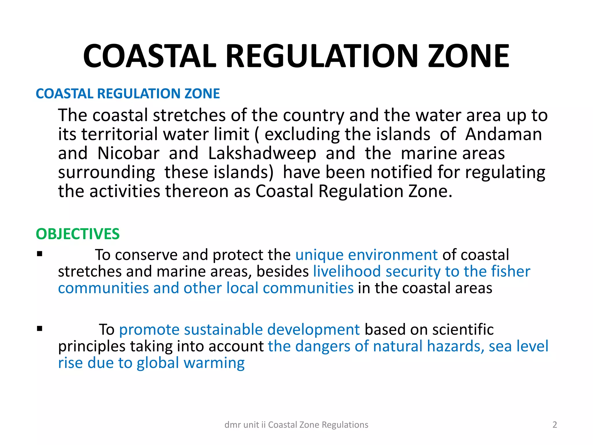 COASTAL REGULATION ZONE, 2019.pptx