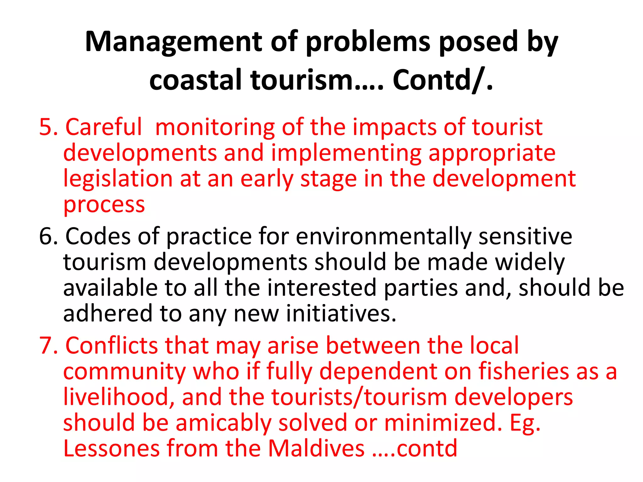 Coastal tourism impact and the management | PPTX