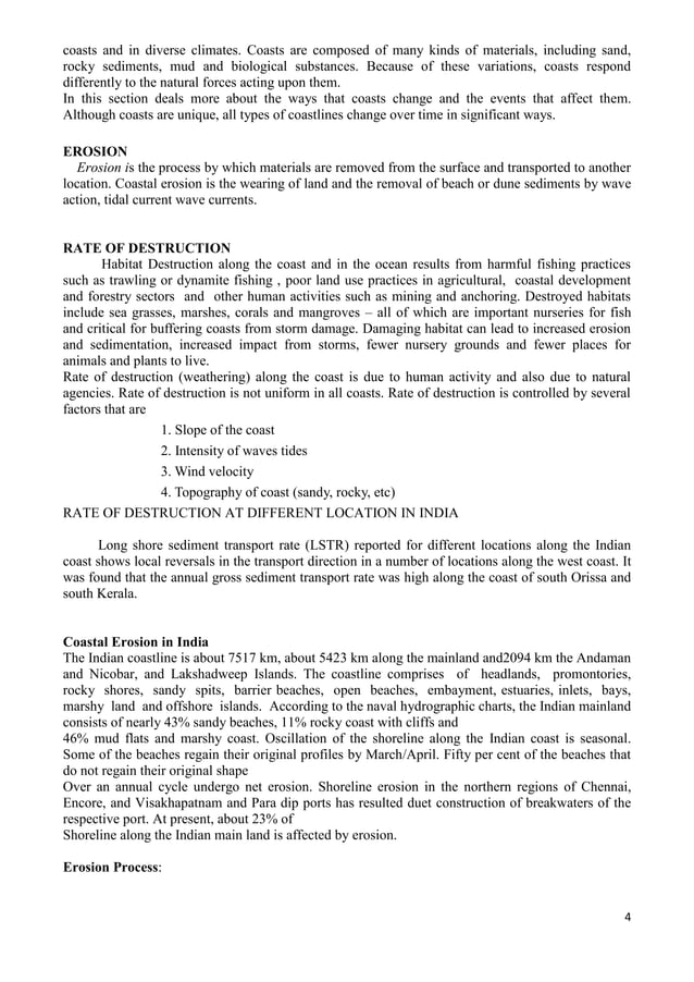 Coastal erosion and engineering aspect | PDF