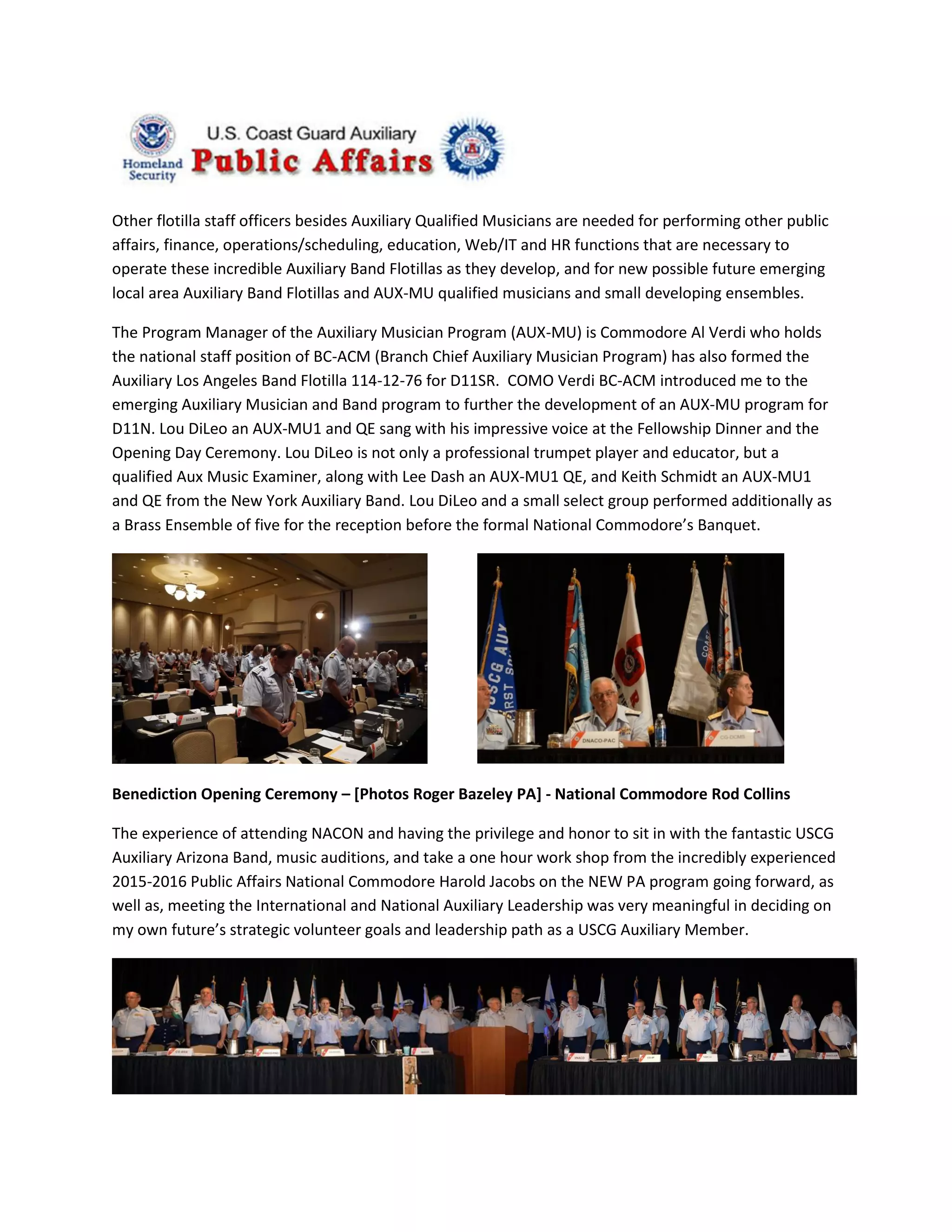 NACON 2016 USCG-Auxiliary, Roger Bazeley USCGAUX PA Report | PDF