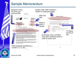 Coast Guard Correspondence | PPT | Business and Finance