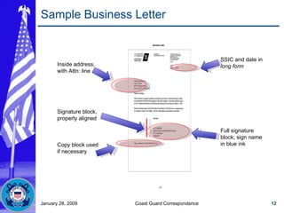 Coast Guard Correspondence | PPT | Business and Finance