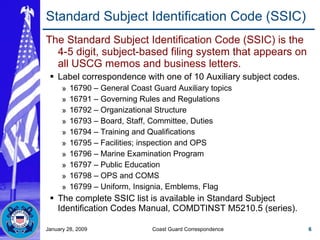 Coast Guard Correspondence | PPT | Business and Finance