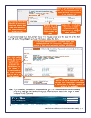 Using the Coastline library catalog | PDF
