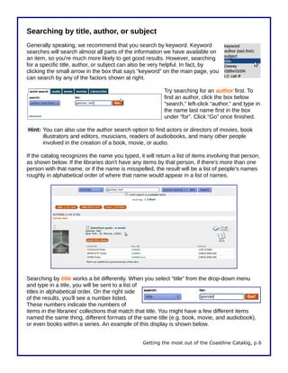 Using the Coastline library catalog | PDF