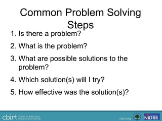 Problem Solving in Everyday Life Following Brain Injury: Current ...