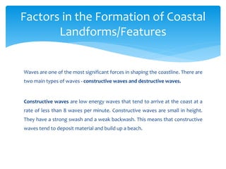 COASTS ENM 142 Lecture 7.pptx | Geography | Science