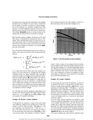 Internal multiple attenuation using inverse scattering: Results from prestack 1 & 2D acoustic ...