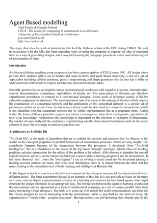 Coates p: 1999 agent based modelling | PDF