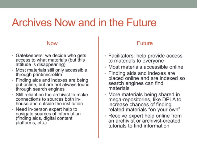 Archival Reference in the Future | PPT