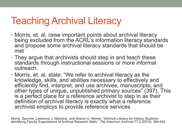 Archival Reference in the Future | PPT