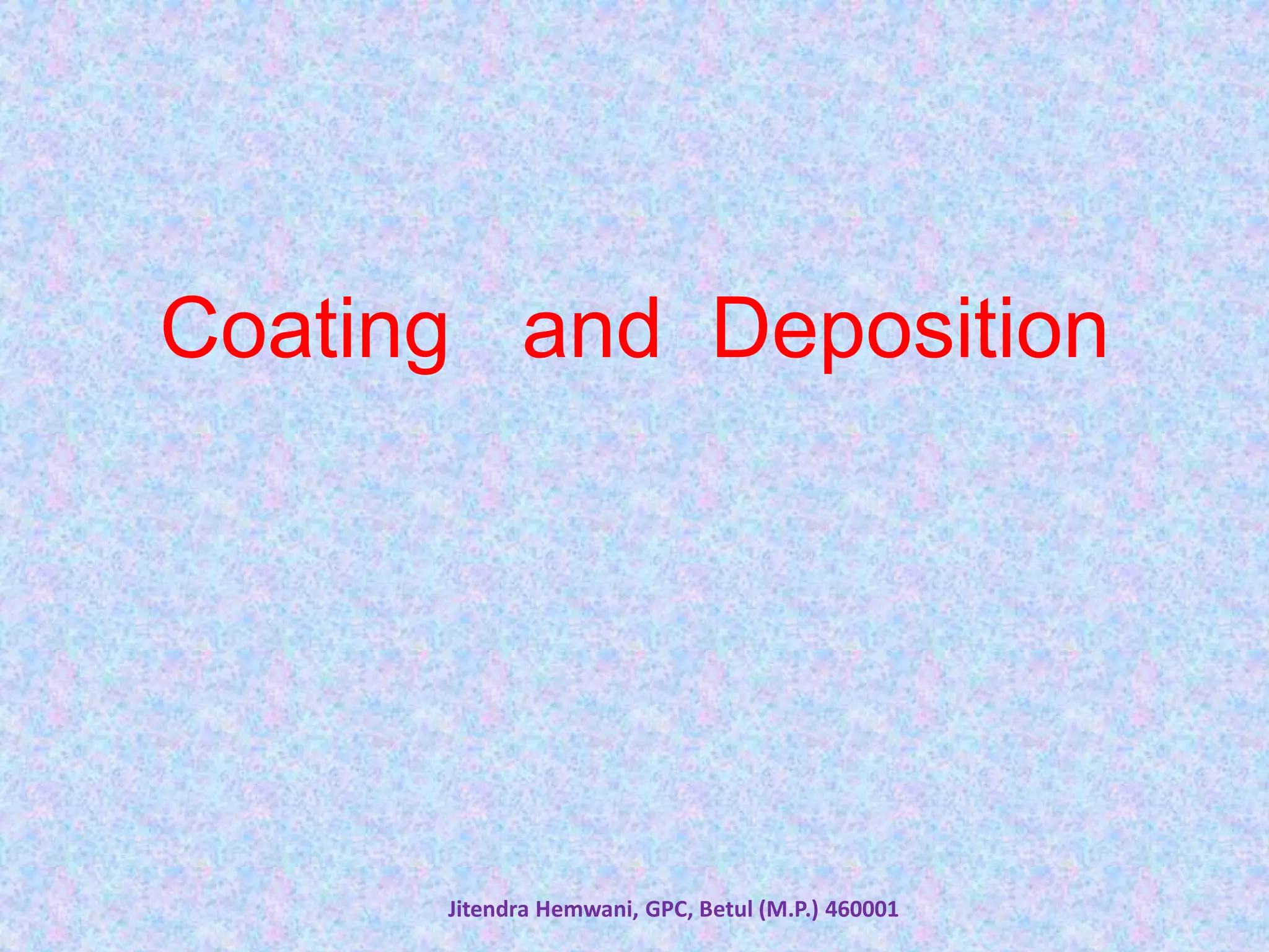 Coating and Deposition | PDF