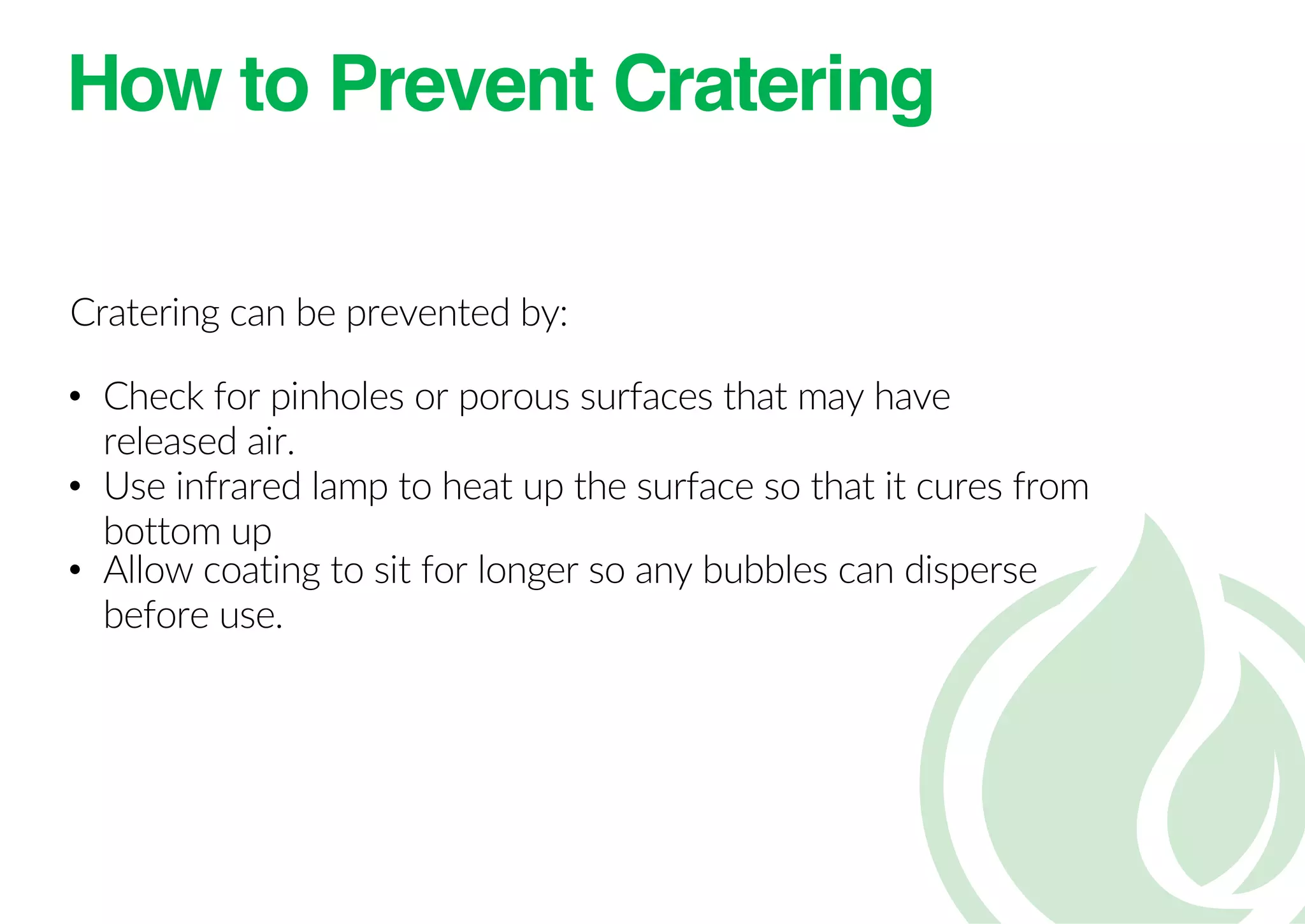 Coating defects - crawling and crater | PDF