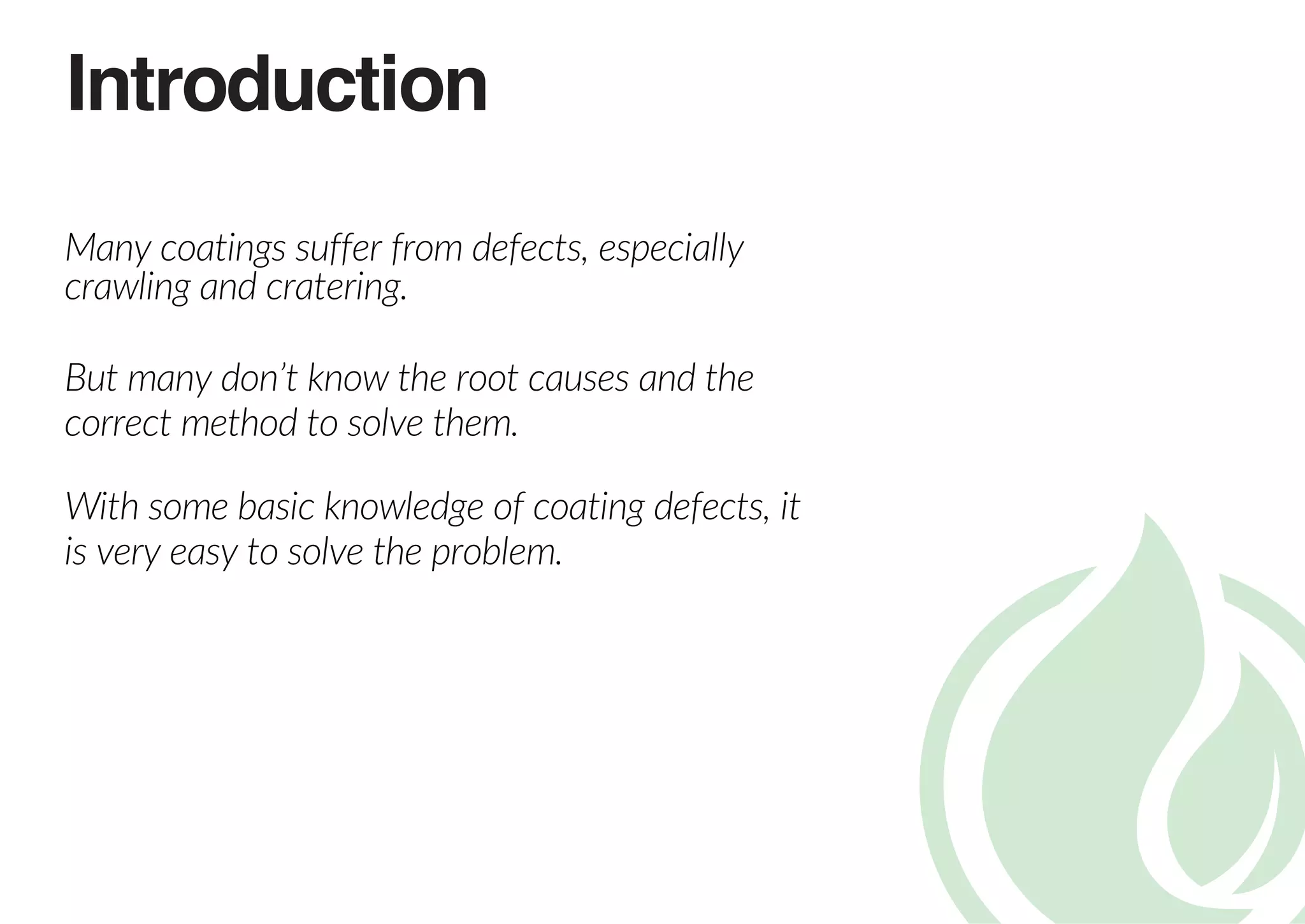 Coating defects - crawling and crater | PDF