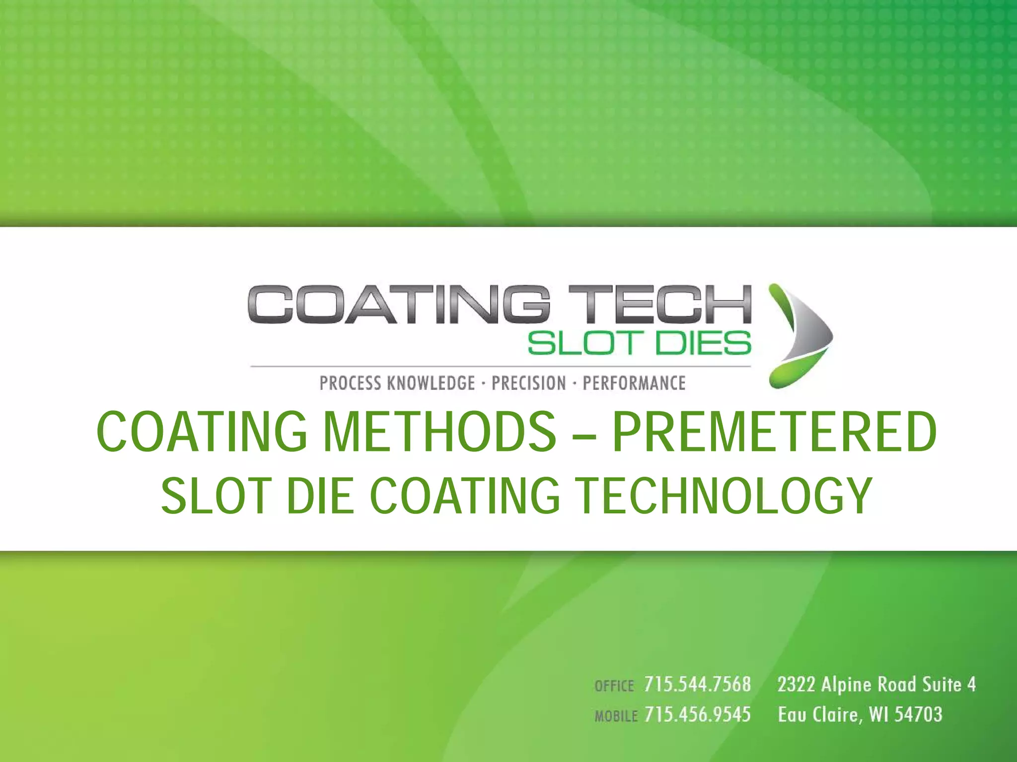 Premetered Coating Methods | PDF
