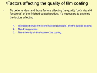 Coating of pharmaceutical dosage forms | PPT