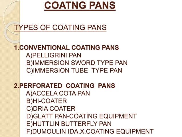 Coating pans | PPTX