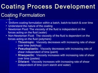 Coating Processes Development | PPT | Physics | Science