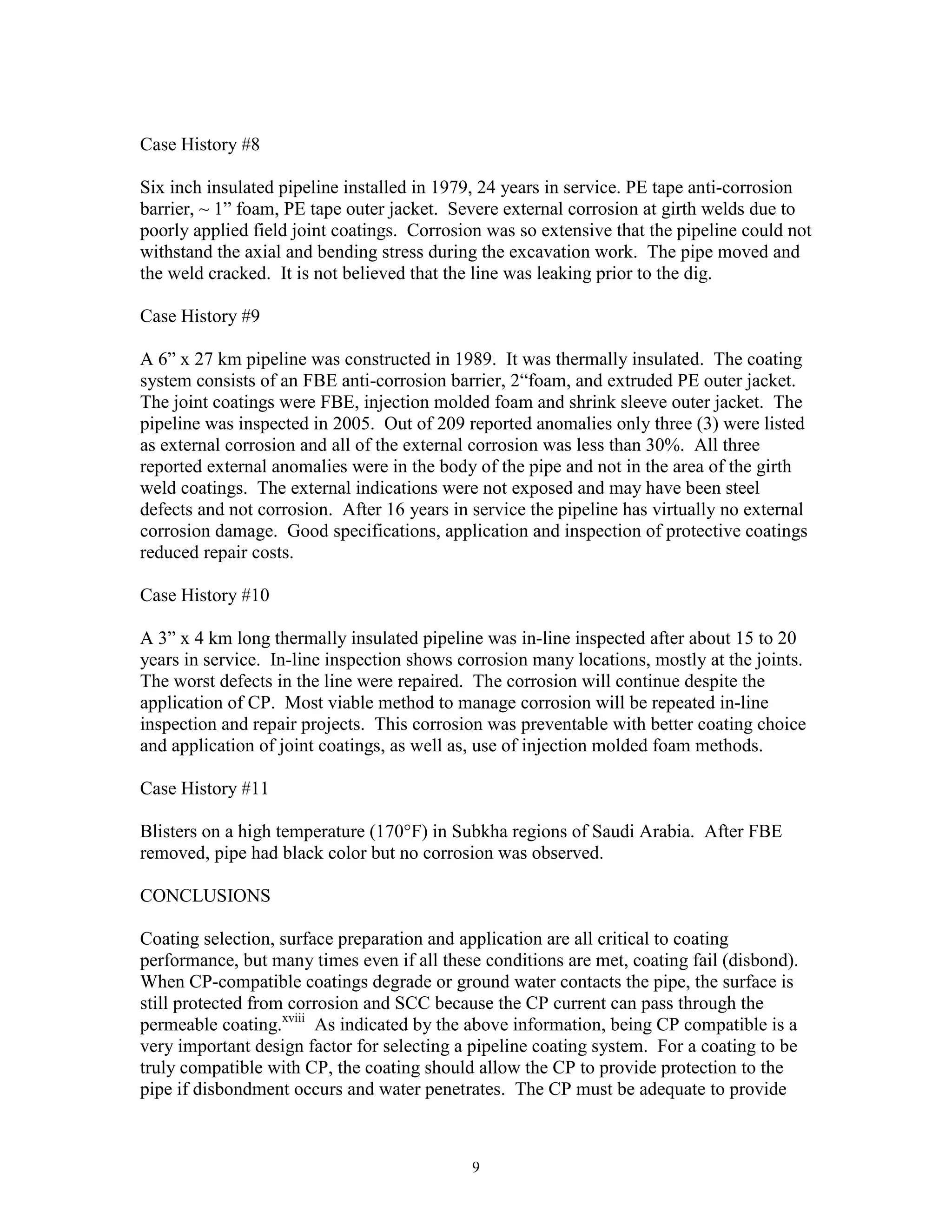 Coatings used in conjuction with cathodic protection –shielding vs non ...