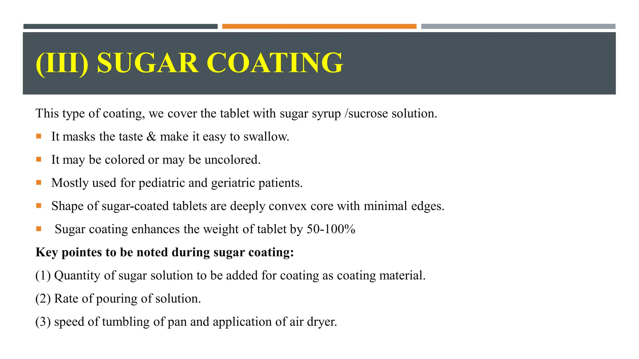 Tablet Coating, Types and Their Compositions. | PDF