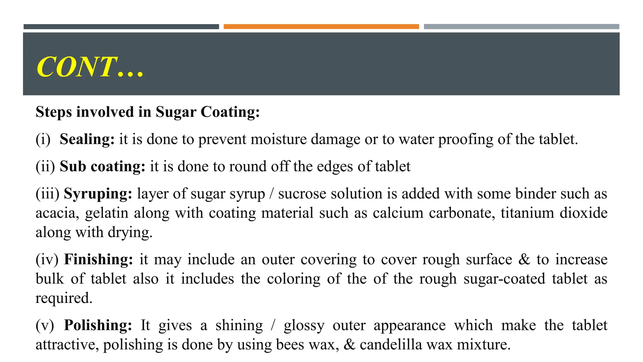 Tablet Coating, Types and Their Compositions. | PDF