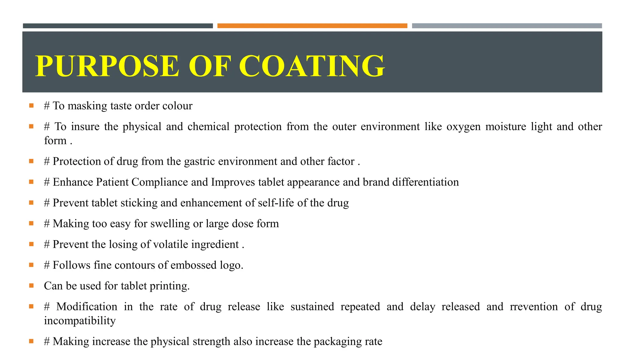 Tablet Coating, Types and Their Compositions. | PDF