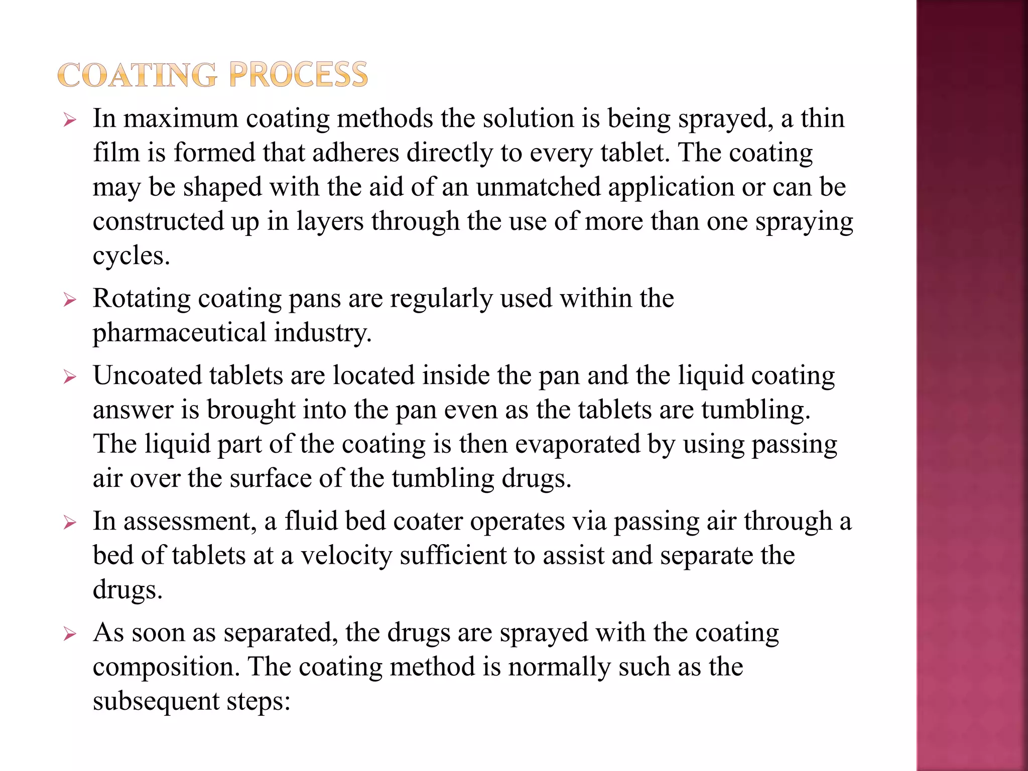 Coating technology m.pharmacy 1st year | PPTX