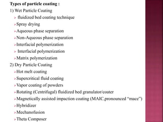 Coating technology m.pharmacy 1st year | PPTX