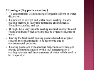 Coating technology m.pharmacy 1st year | PPTX